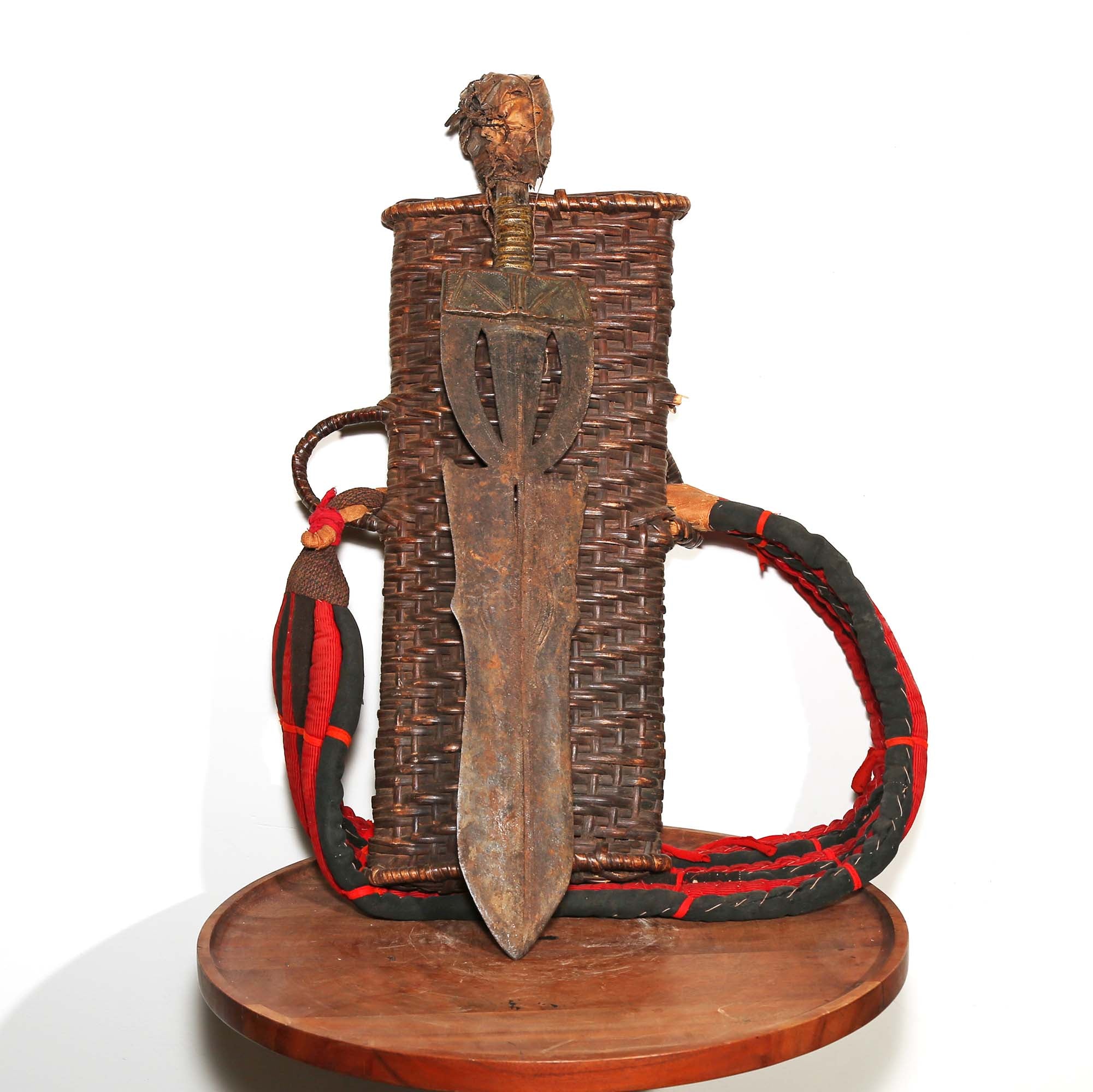 Kuba Currency Knife with Sheath, D.R. Congo