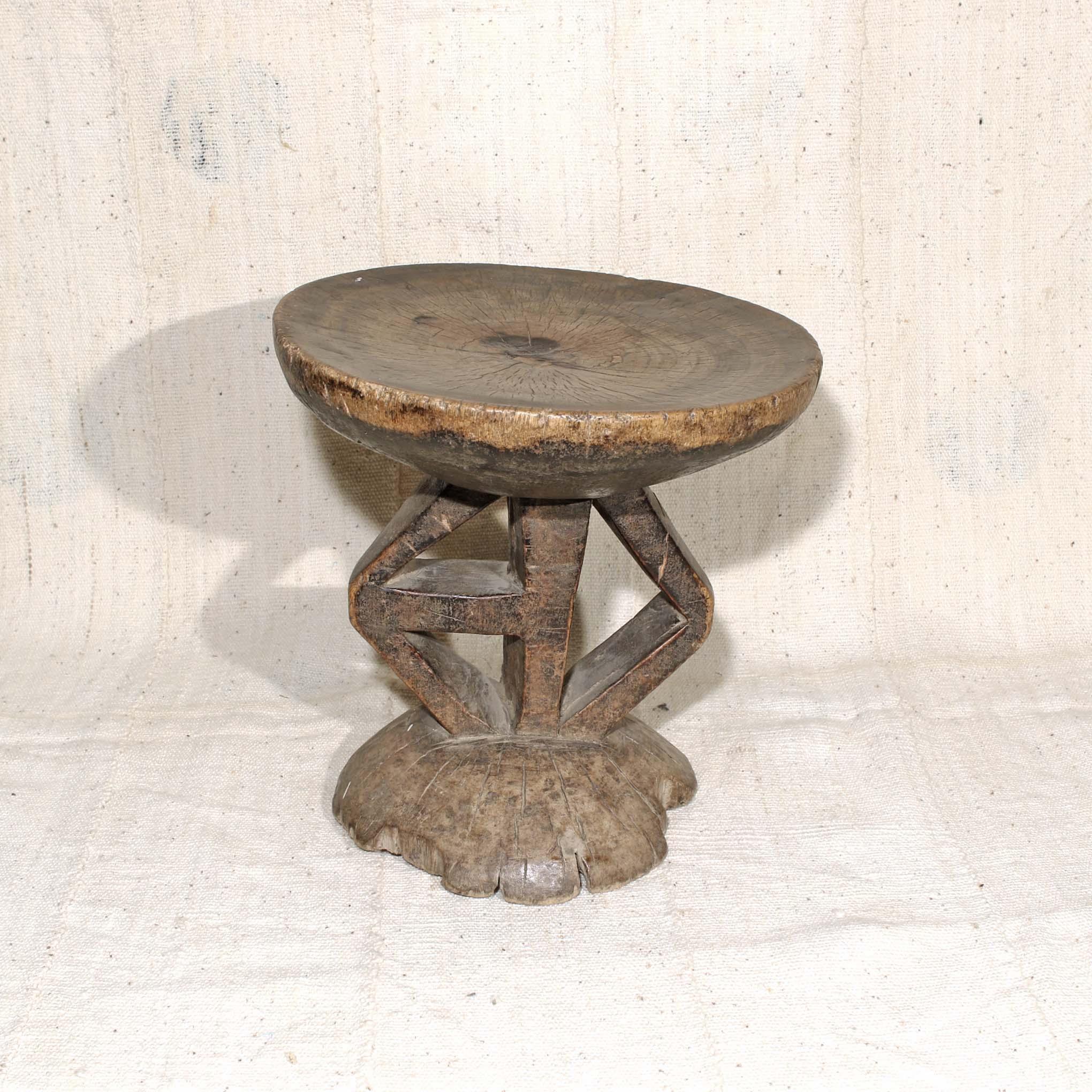 Wood Tonga Stool | Hand-Carved African Furniture from Zimbabwe